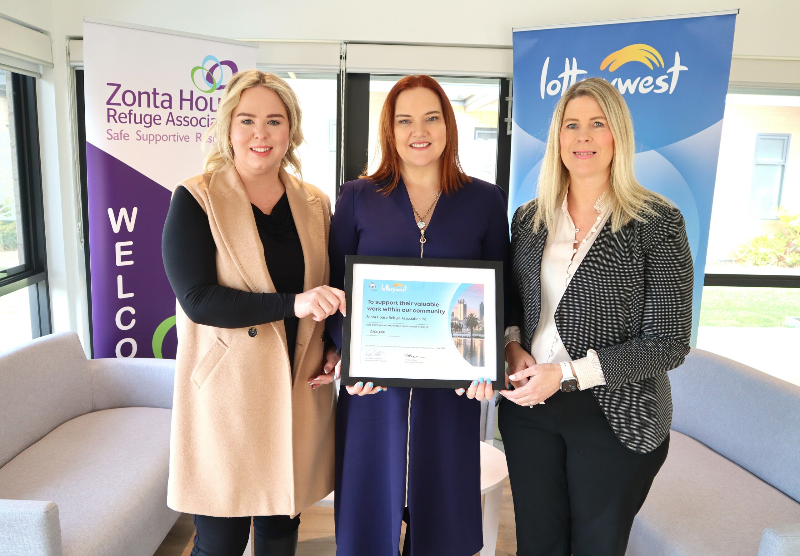 Lotterywest Grant for Zonta House Refuge Association